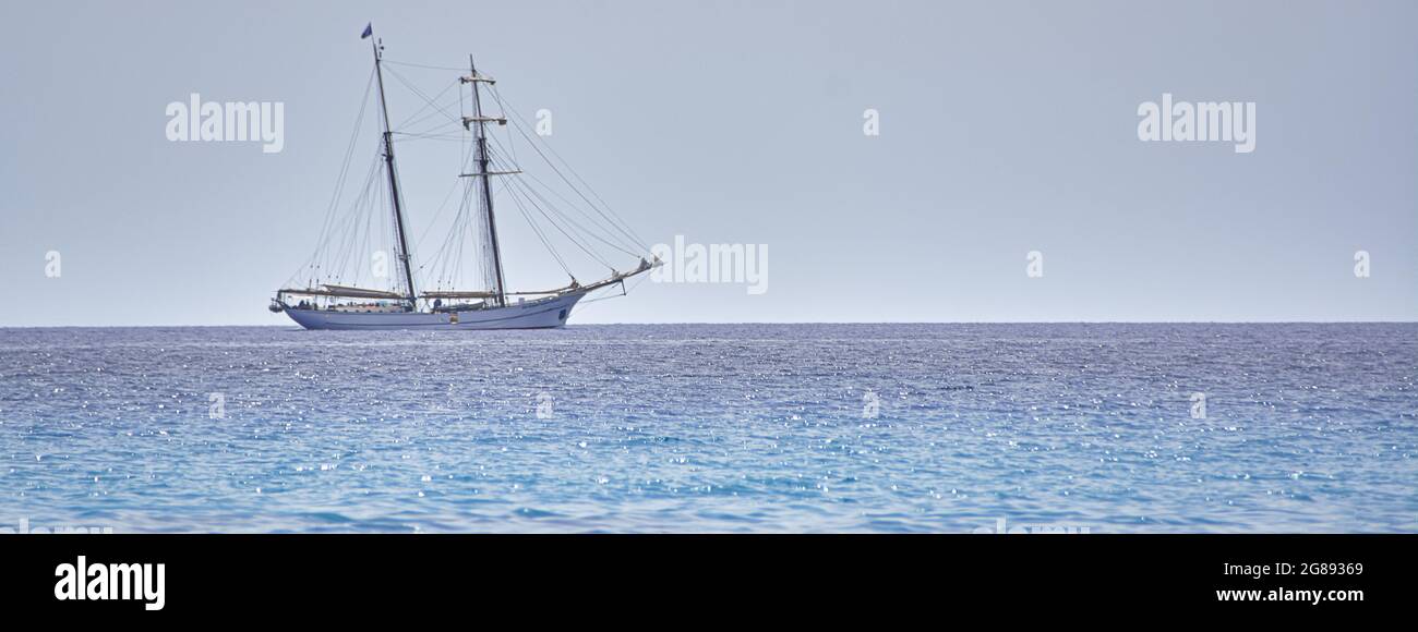Sailing ship at sea, banner image with copy space Stock Photo - Alamy