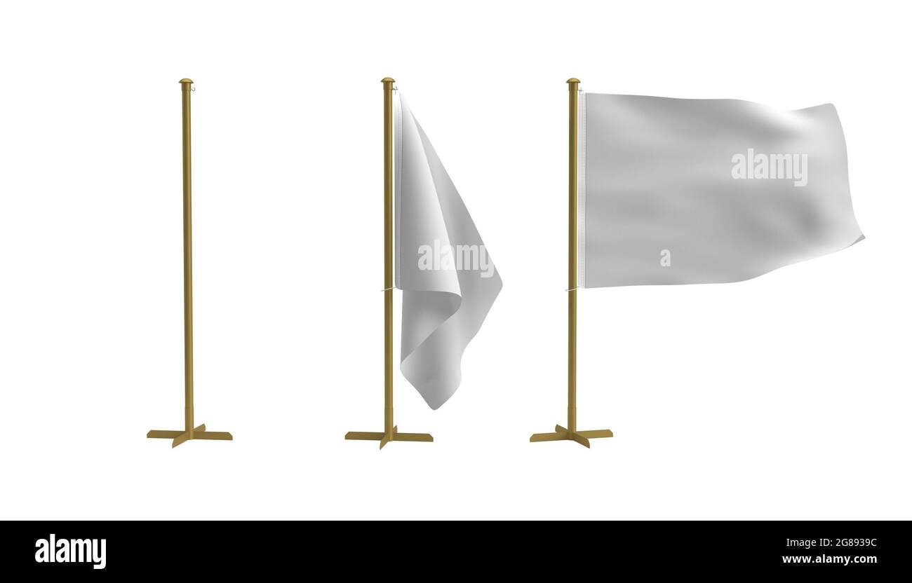 Gold Flag Pole and Base, Flag Pole and Base with Hanging Flag, Gold ...