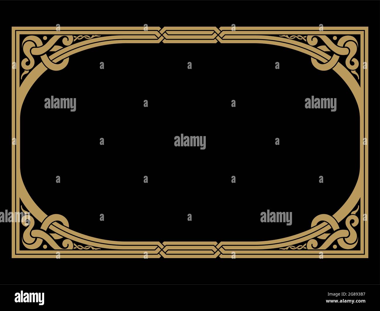 Scandinavian Viking design. Hand drawn frame in Ancient Celtic ...