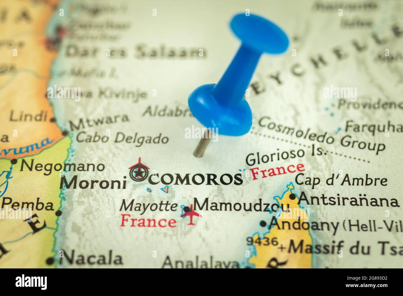Map of comoros islands hi-res stock photography and images - Alamy