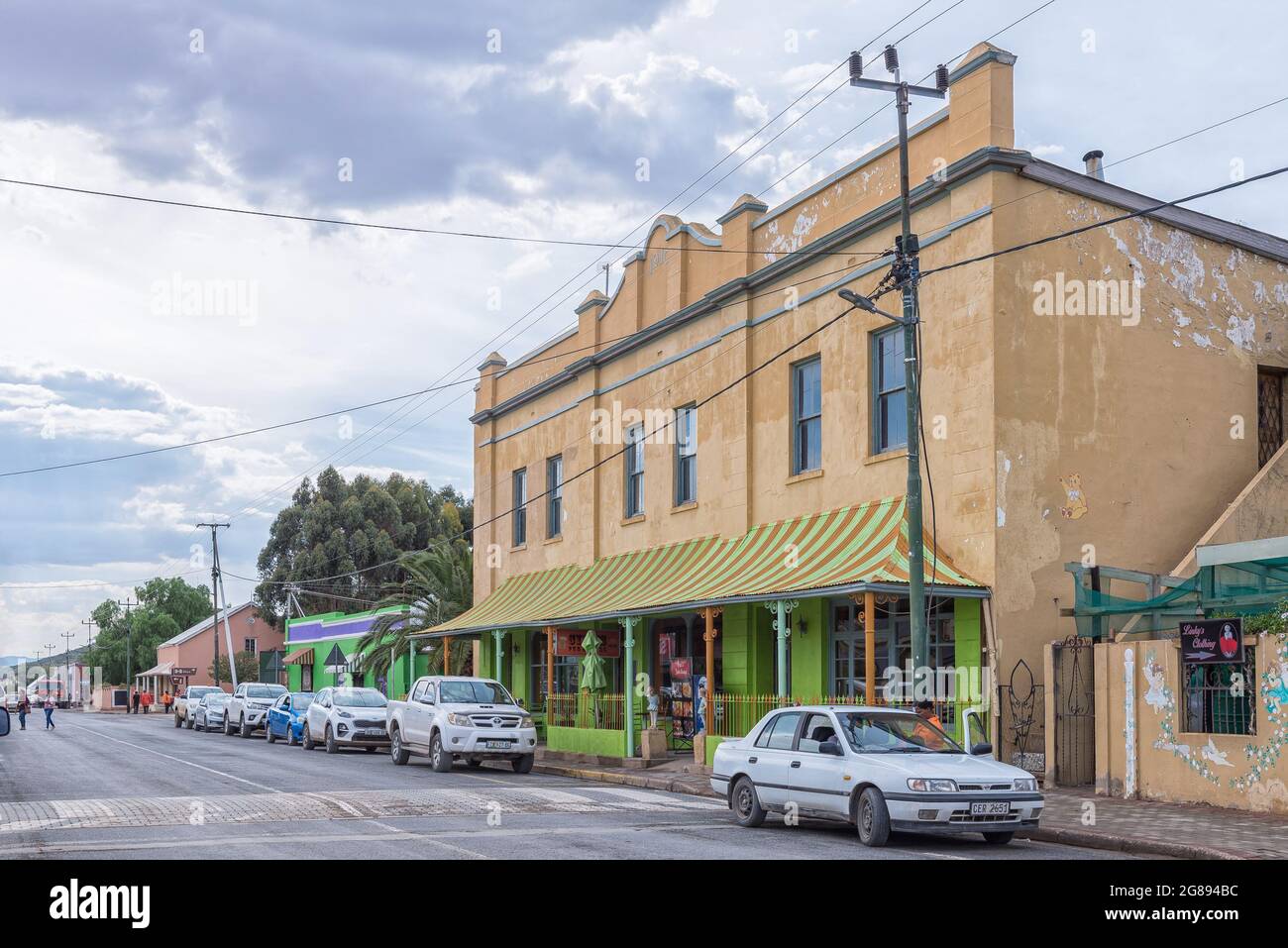 WILLOWMORE, SOUTH AFRICA - APRIL 21, 2021: A street scene, with ...