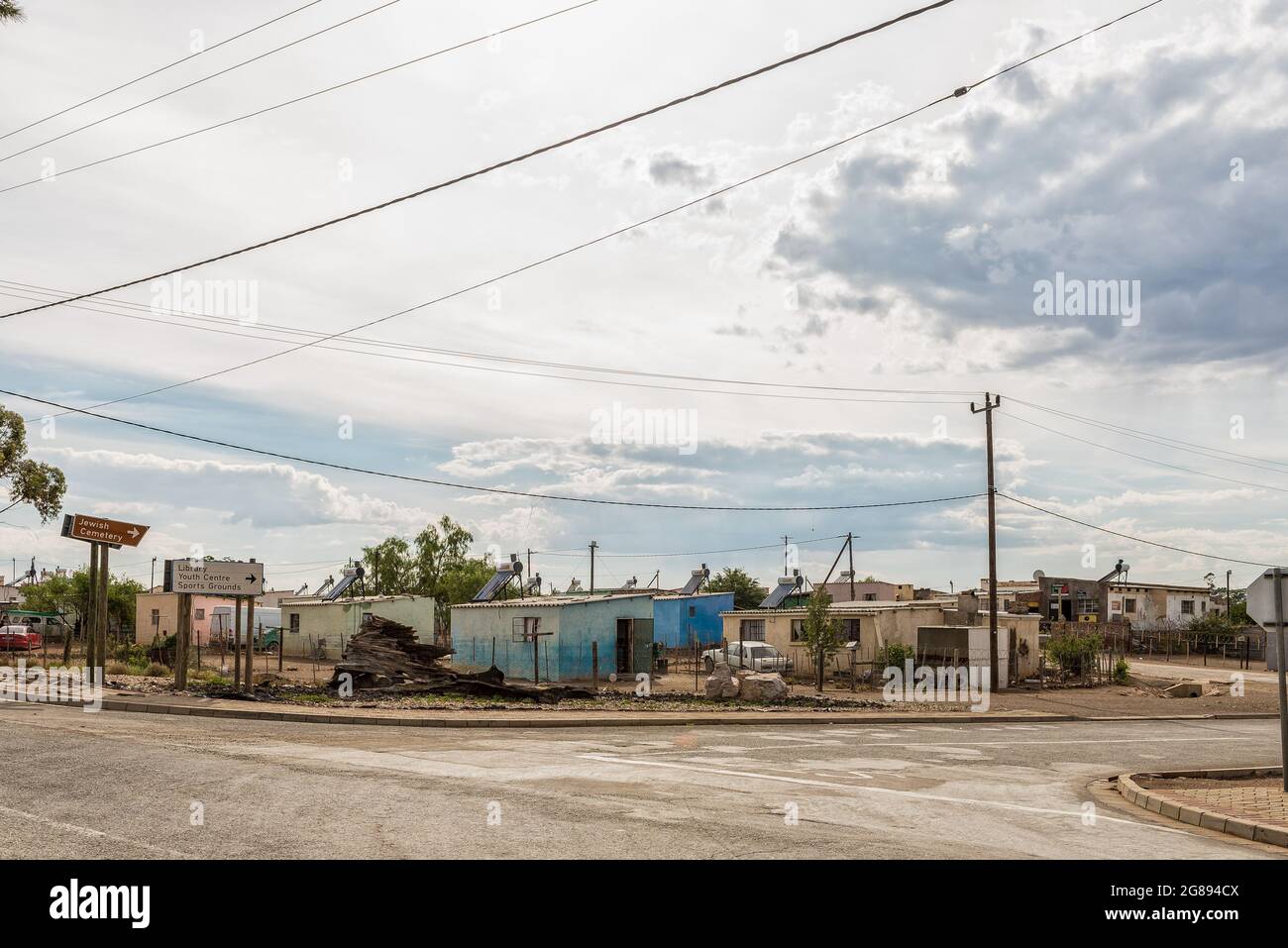 WILLOWMORE, SOUTH AFRICA - APRIL 21, 2021: A street scene in a township ...