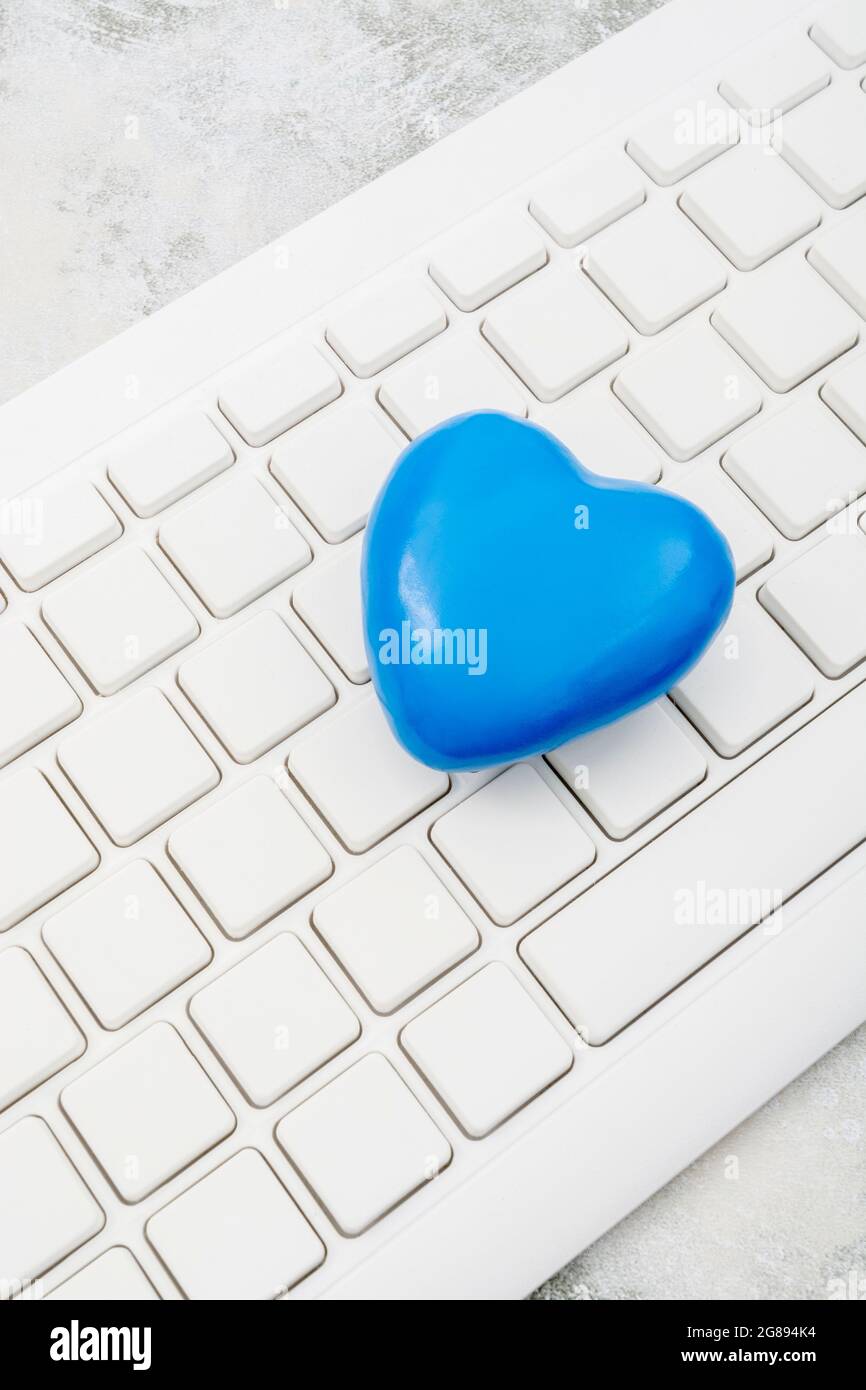 Blue heart + white Qwerty keyboard for Blue Monday, feeling gloomy ...
