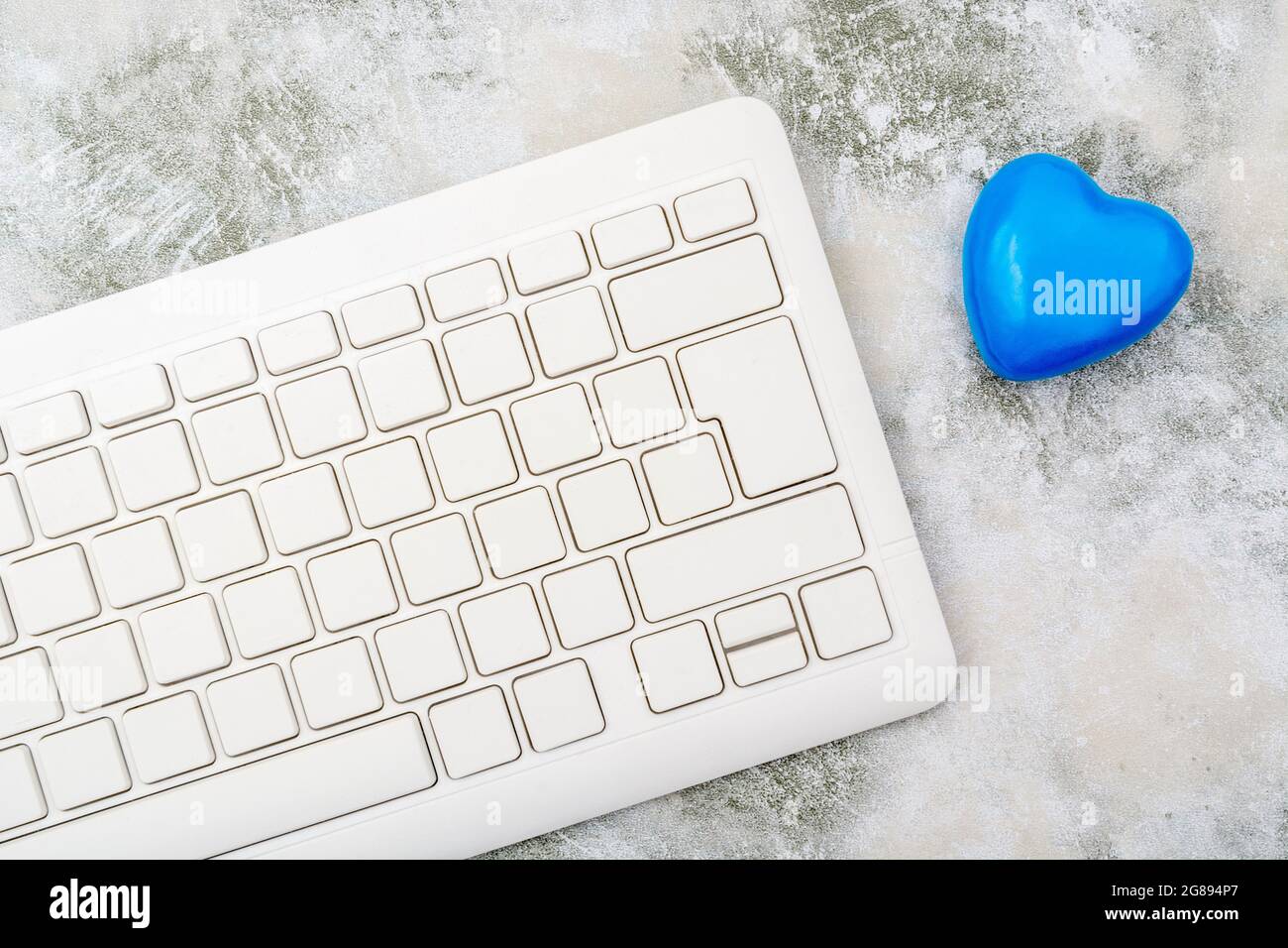 Blue heart + white Qwerty keyboard for Blue Monday, feeling gloomy ...