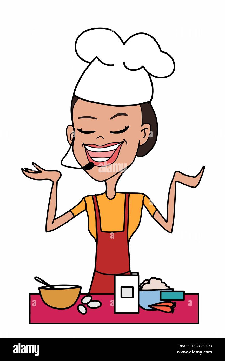 Cartoon female woman chef cook hi-res stock photography and images - Alamy