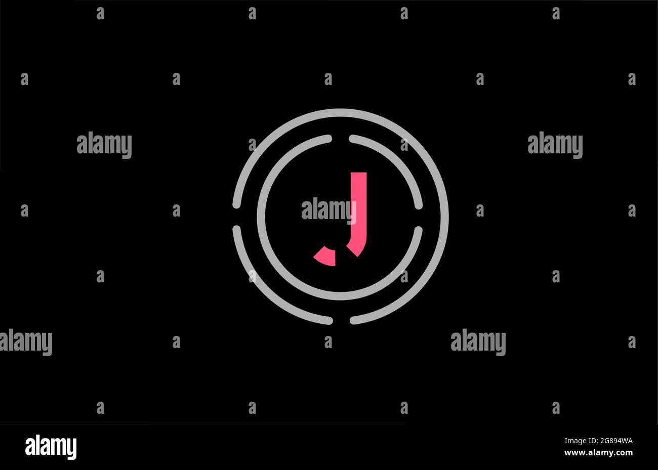 J letter design with pink colour and circles. Alphabet logo design ...
