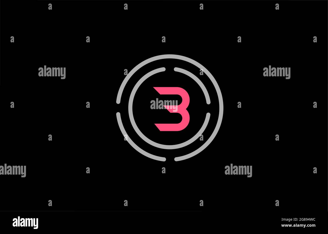 B letter design with pink colour and circles. Alphabet logo design ...