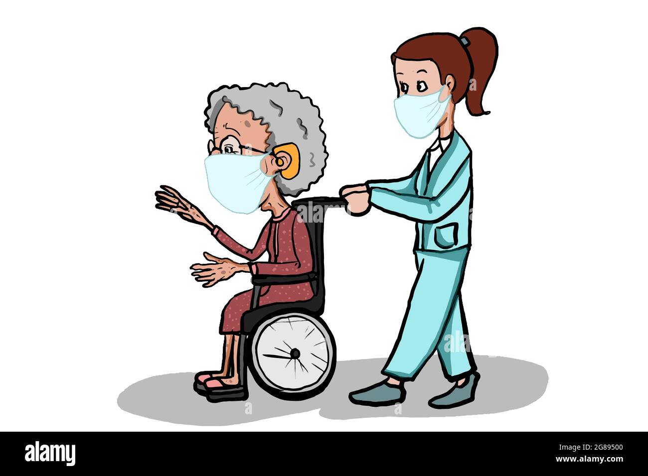 Nurse cartoon old hi-res stock photography and images - Alamy
