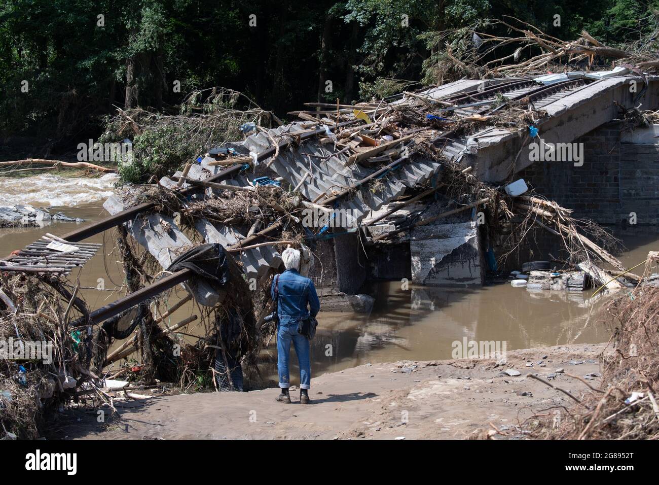 Marienthal, Germany. 18th July, 2021. Completely destroyed are the ...