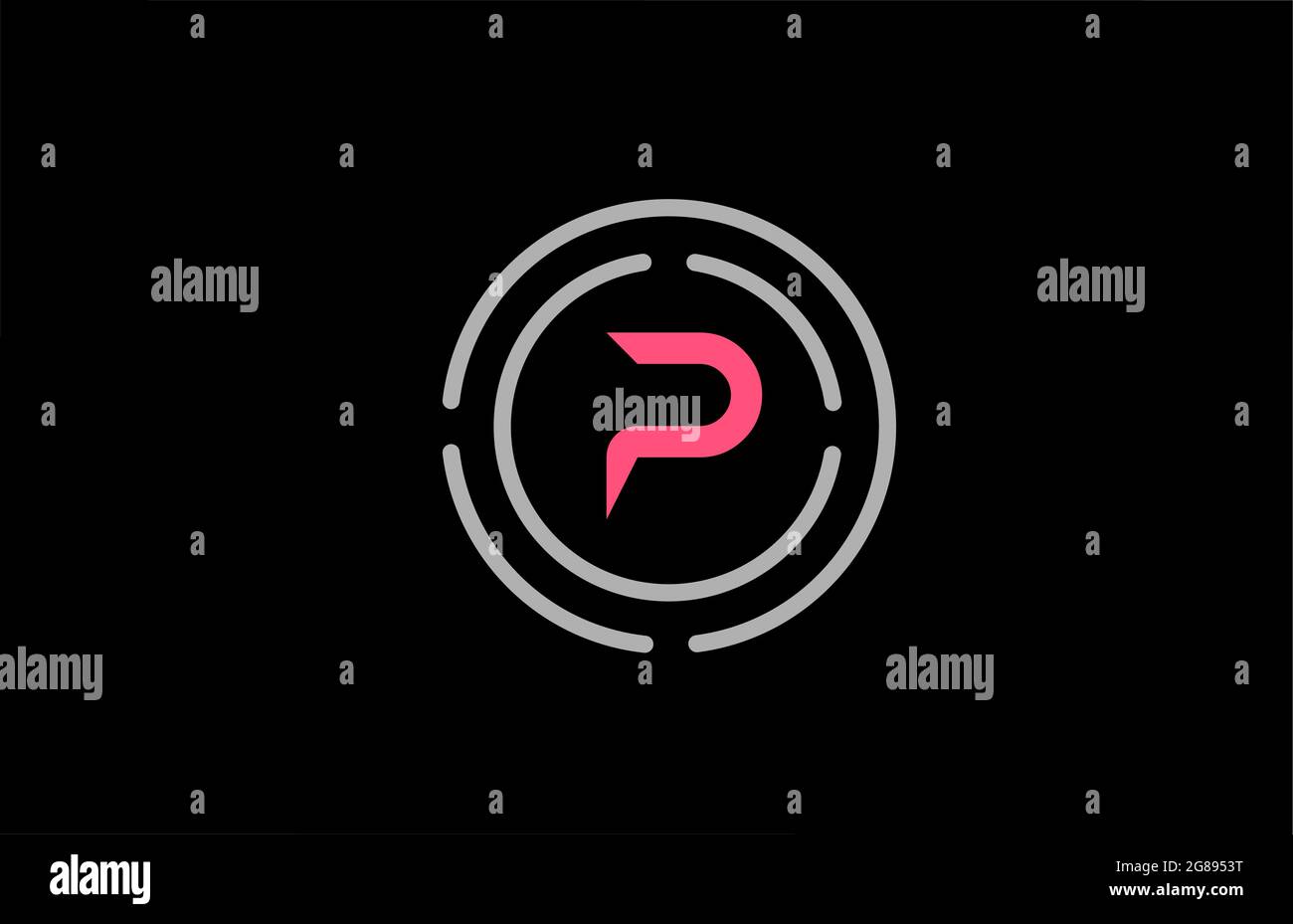 P letter design with pink colour and circles. Alphabet logo design ...