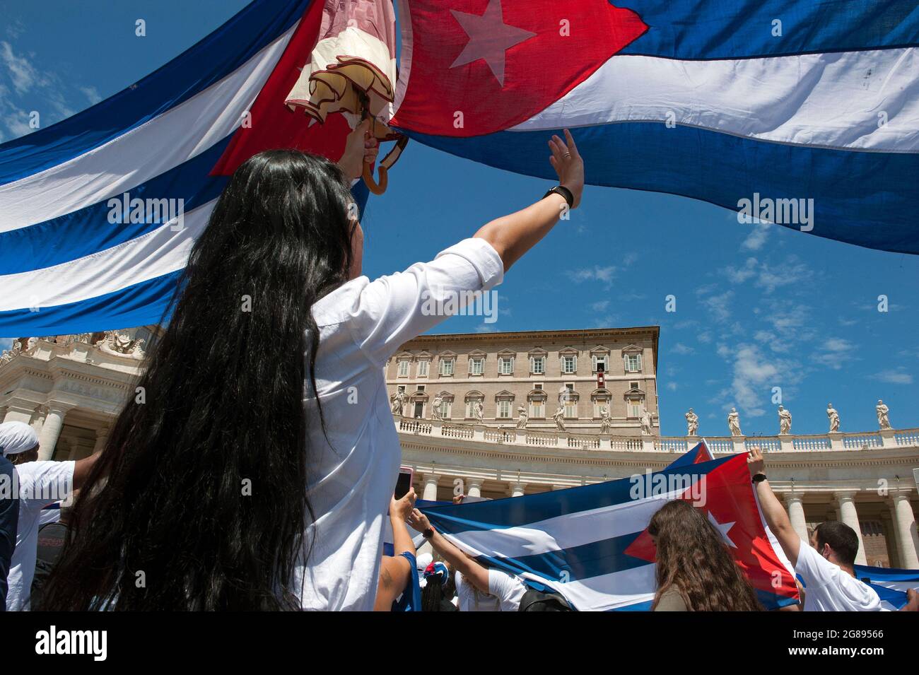 Rome, Italy. 18th July, 2021. July 18, 2021 : Cuban community hold ...