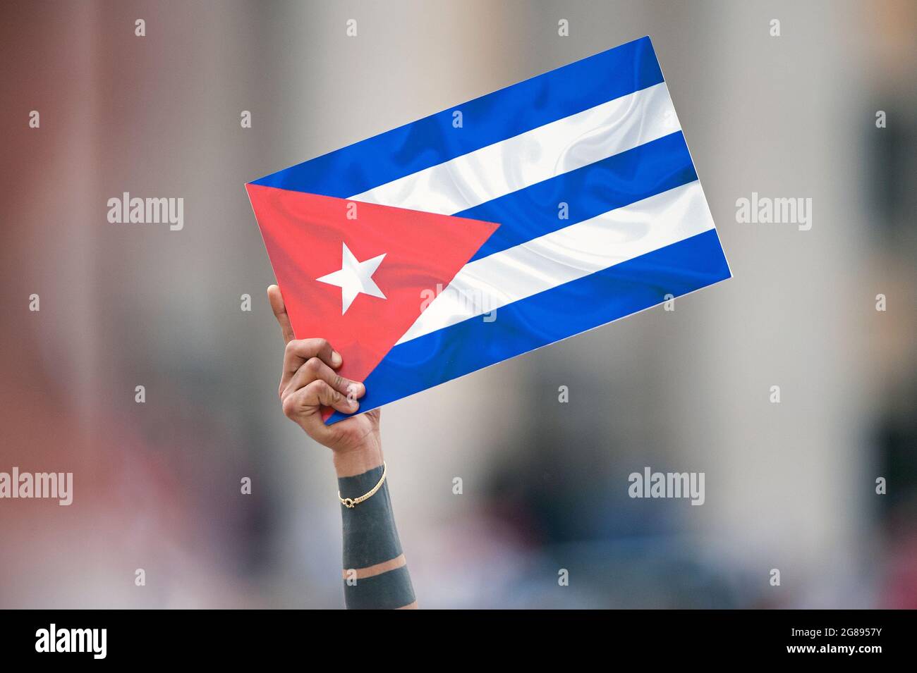 Rome, Italy. 18th July, 2021. July 18, 2021 : Cuban community hold ...