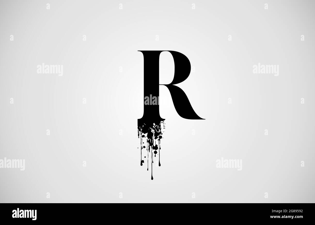 Vintage R alphabet letter logo for business and company with black ...