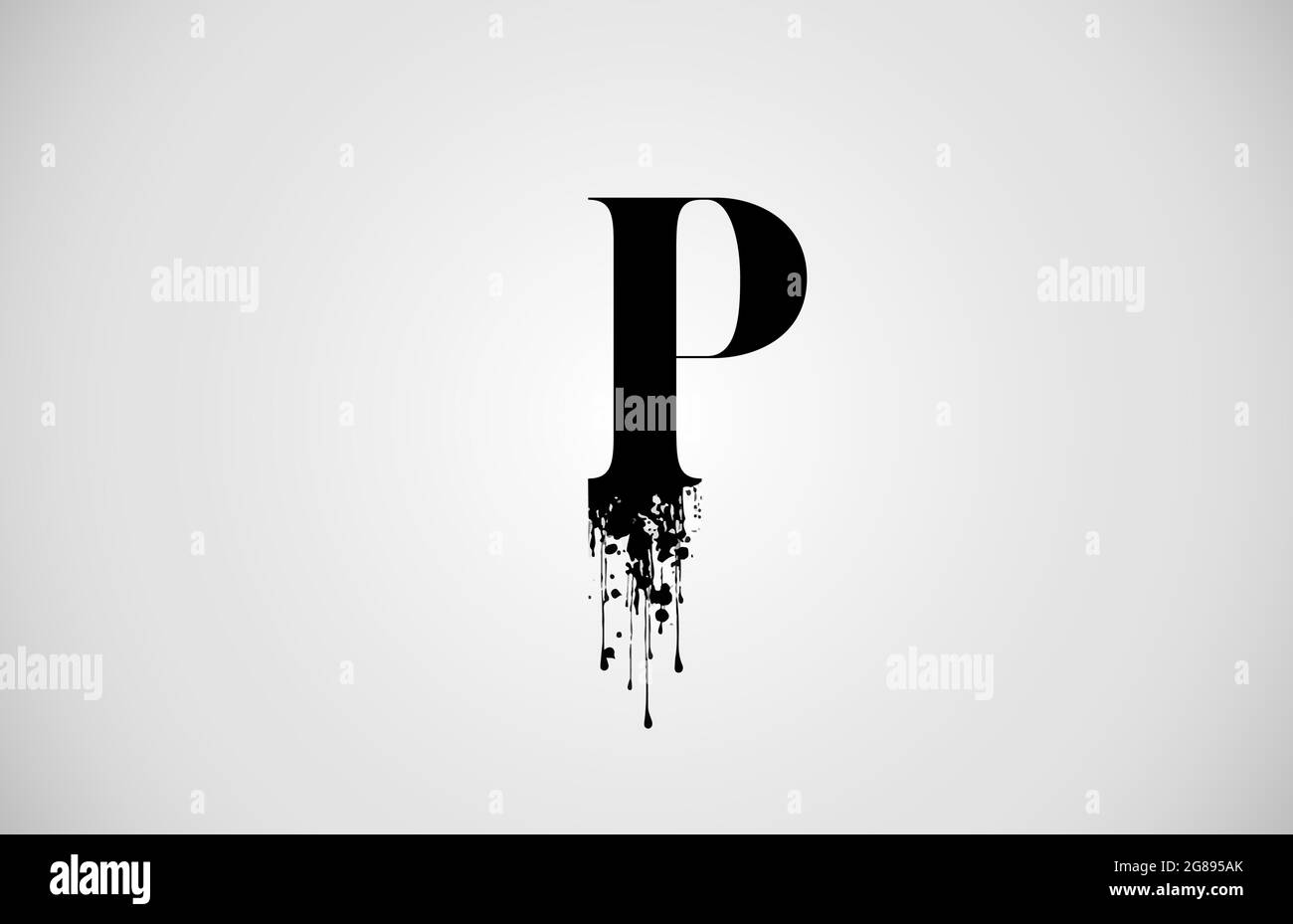Vintage P alphabet letter logo for business and company with black ...