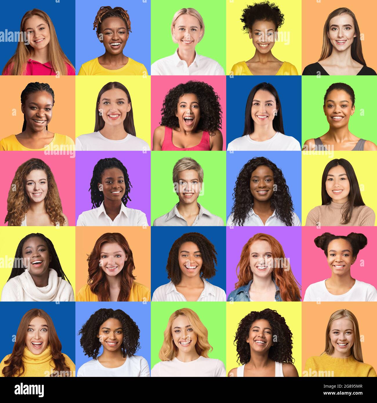 Diverse beautiful ladies faces from different ethnicities Stock Photo ...