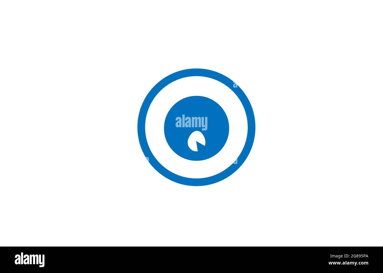 blue Q alphabet letter logo icon. Circle design for company and ...