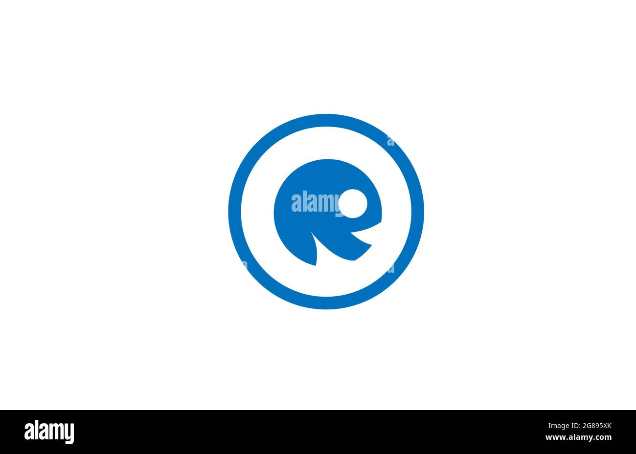 blue R alphabet letter logo icon. Circle design for company and ...