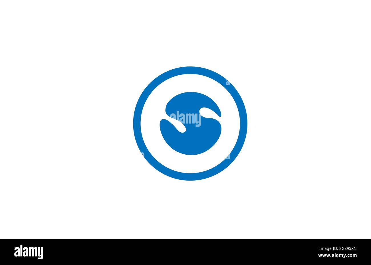 blue S alphabet letter logo icon. Circle design for company and ...