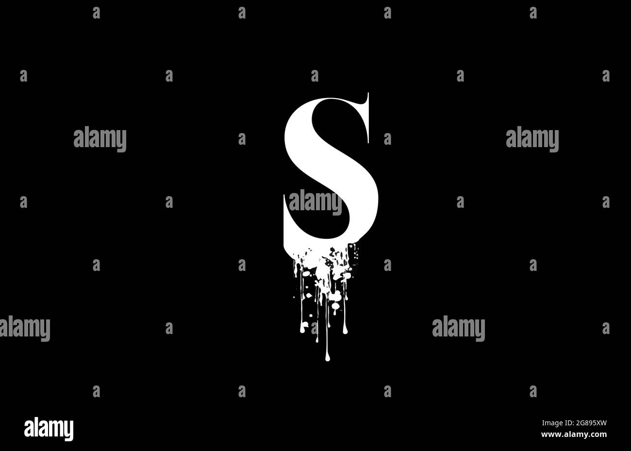 S alphabet letter logo for business and company with white color ink ...