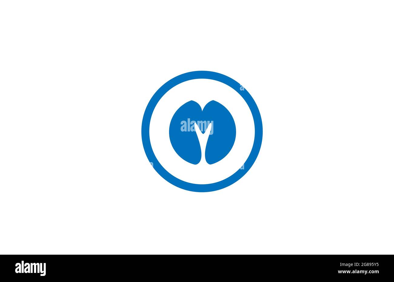 blue M alphabet letter logo icon. Circle design for company and business identity Stock Vector ...