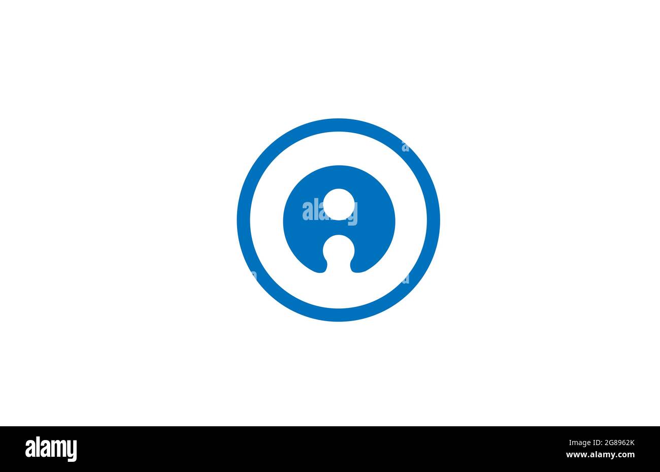 blue A alphabet letter logo icon. Circle design for company and ...