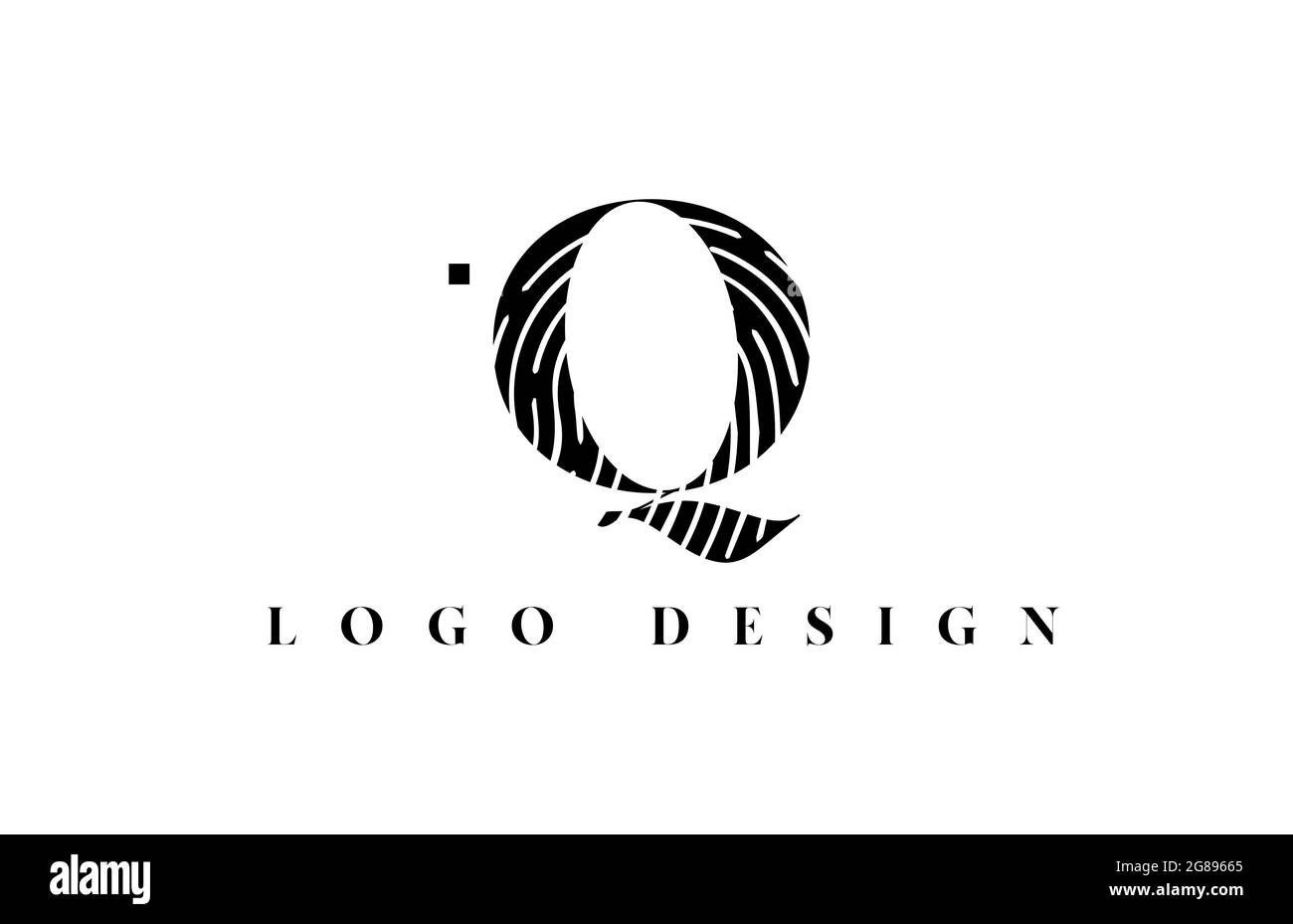 black and white Q alphabet letter logo icon. Pattern design for company ...
