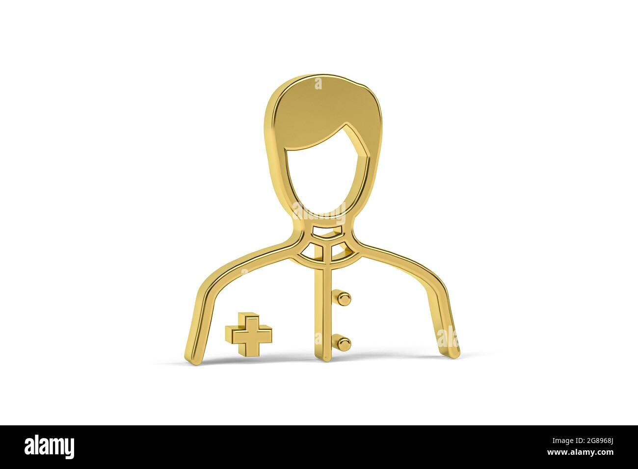 Golden 3d pharmacist icon isolated on white background - 3D render ...