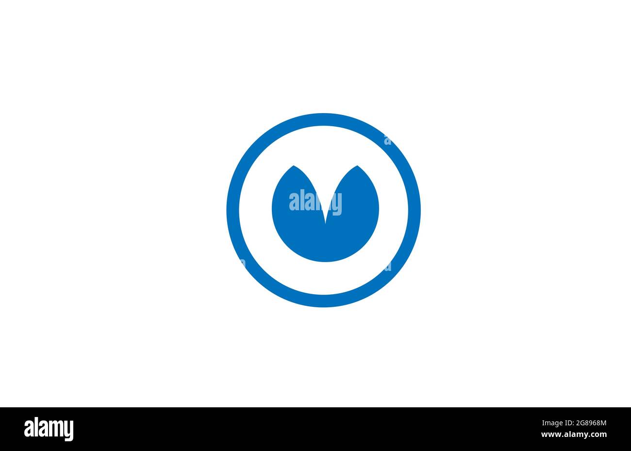blue V alphabet letter logo icon. Circle design for company and ...