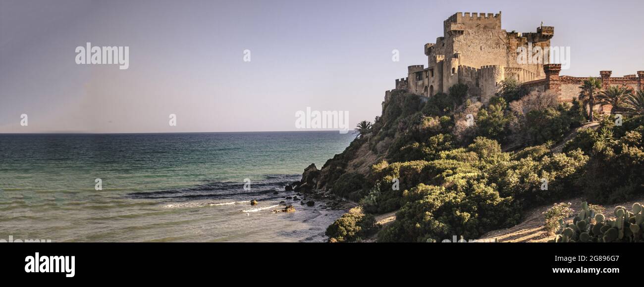 Falconara castle detail, banner image with copy space Stock Photo - Alamy