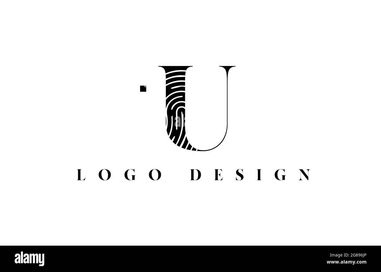 black and white U alphabet letter logo icon. Pattern design for company ...