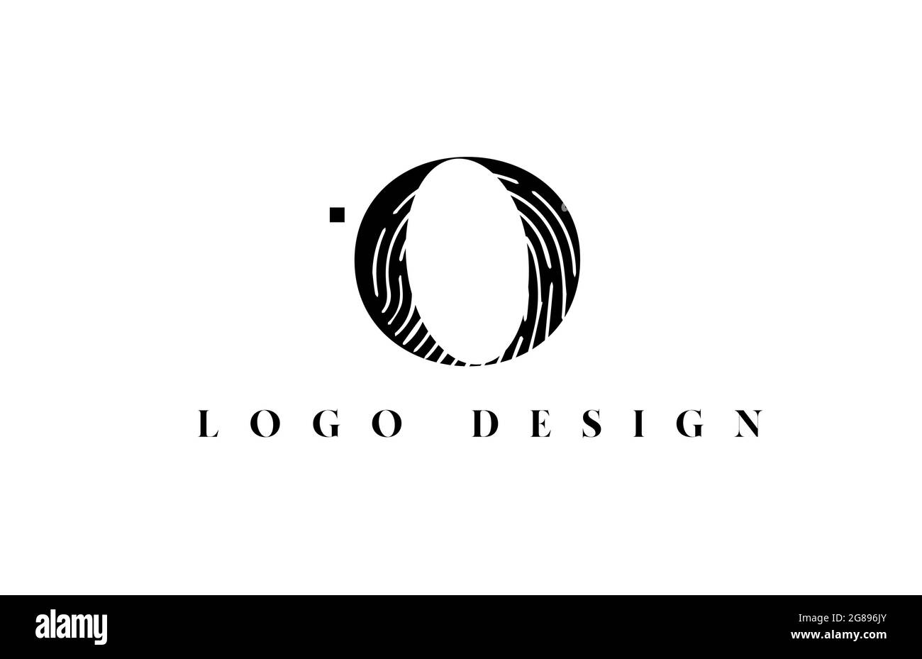 black and white O alphabet letter logo icon. Pattern design for company ...