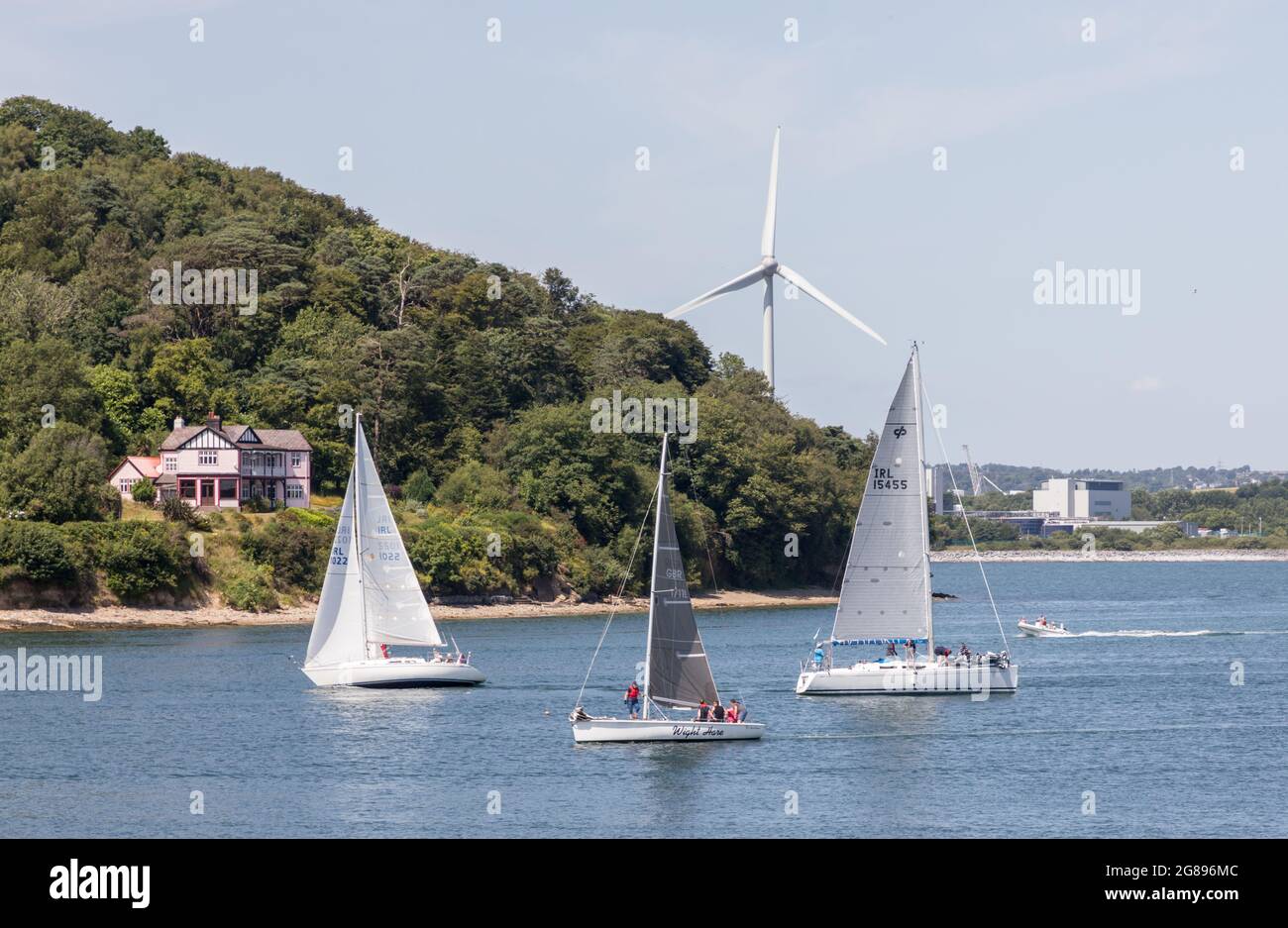 Crosshaven, Cork, Ireland. 18th July, 2021. Yachts out sailing around ...