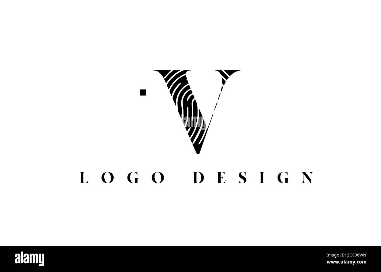 black and white V alphabet letter logo icon. Pattern design for company ...