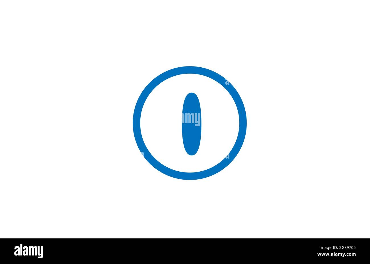 blue I alphabet letter logo icon. Circle design for company and ...