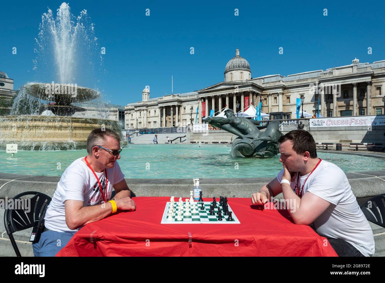 London, UK. 18 July 2021. A chess game in progress at Chess Fest in ...