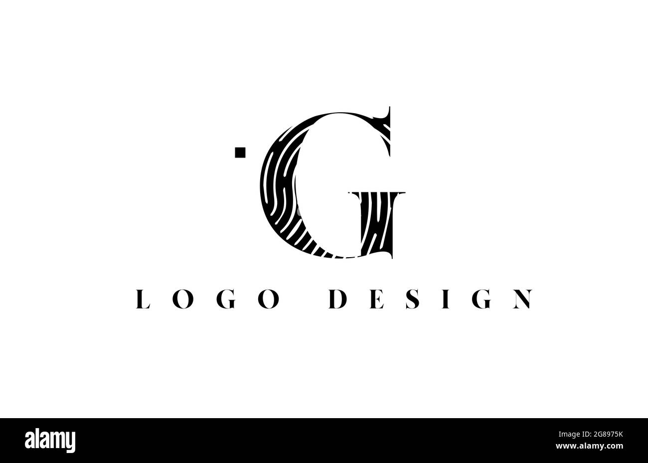 black and white G alphabet letter logo icon. Pattern design for company ...