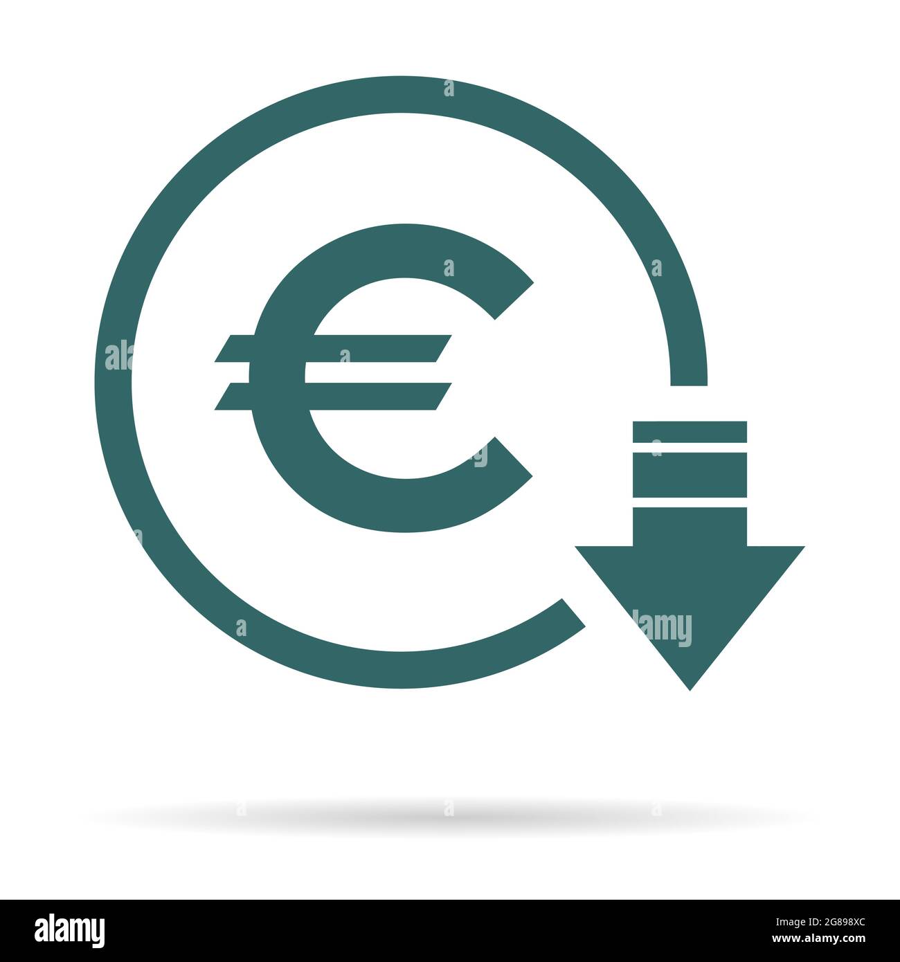 Cost reduction- decrease euro icon. Vector symbol image isolated on background Stock Vector ...