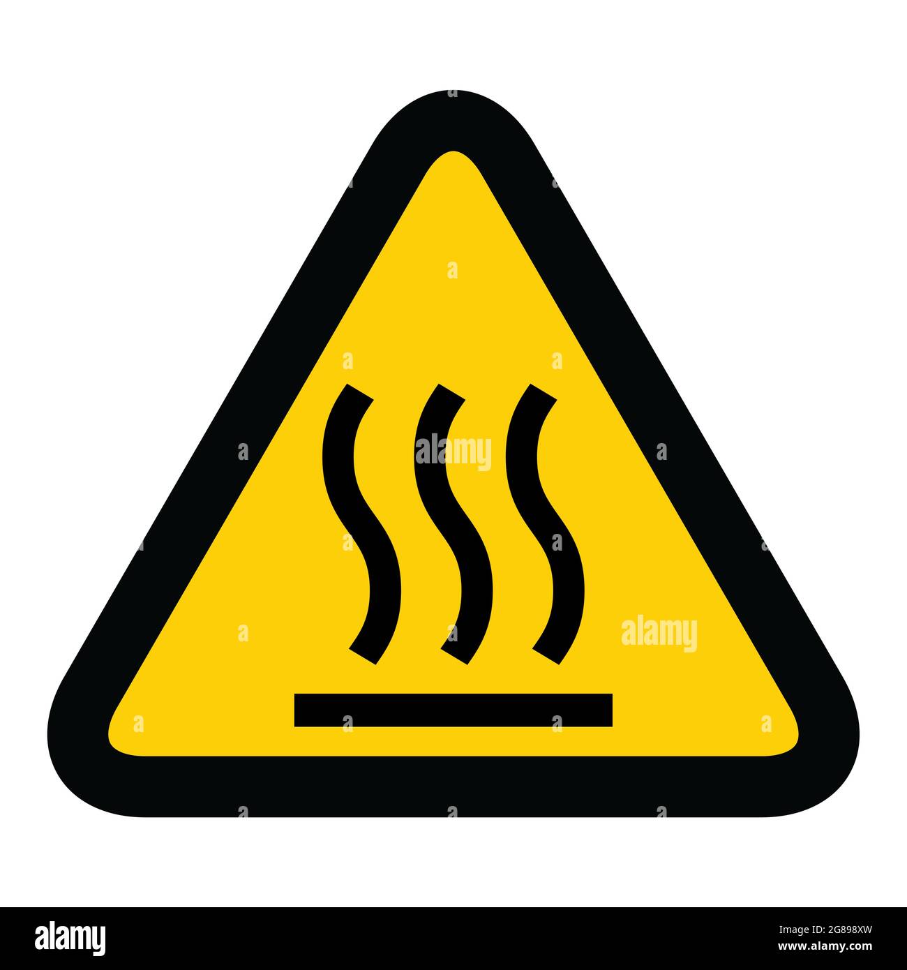 Hot surface icon, safety graphic information symbol, risk notice ...