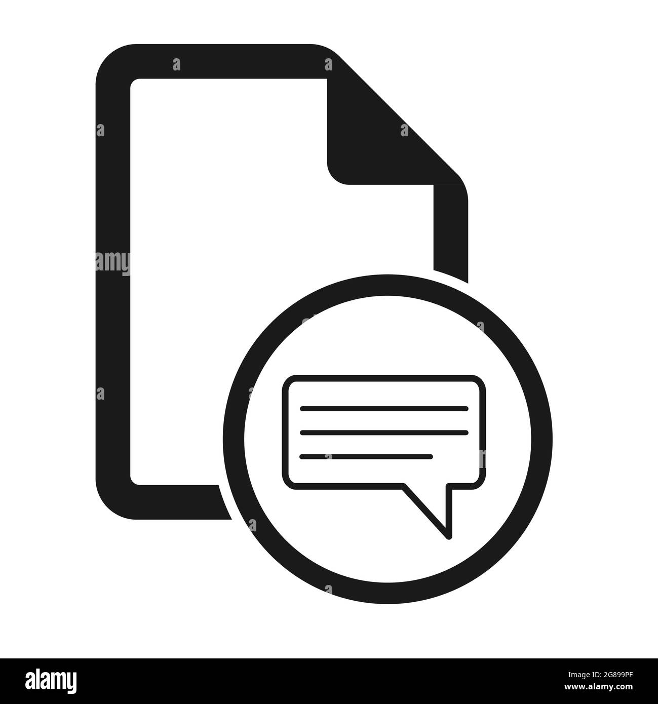 File flat icon with message symbol isolated on white background ...
