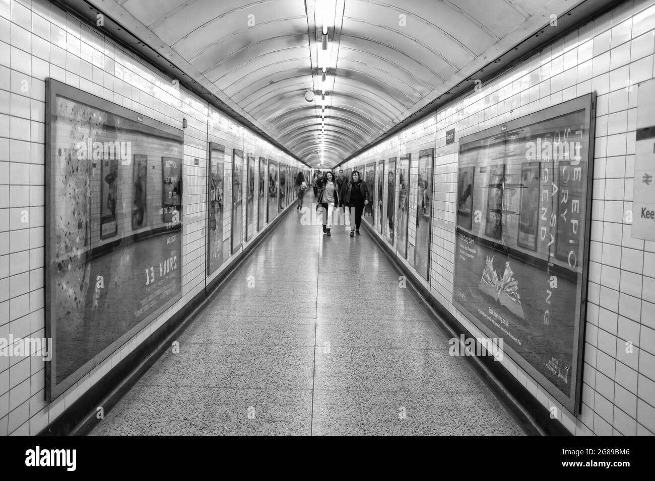 Coming into the empty space towards you deep underground Stock Photo ...
