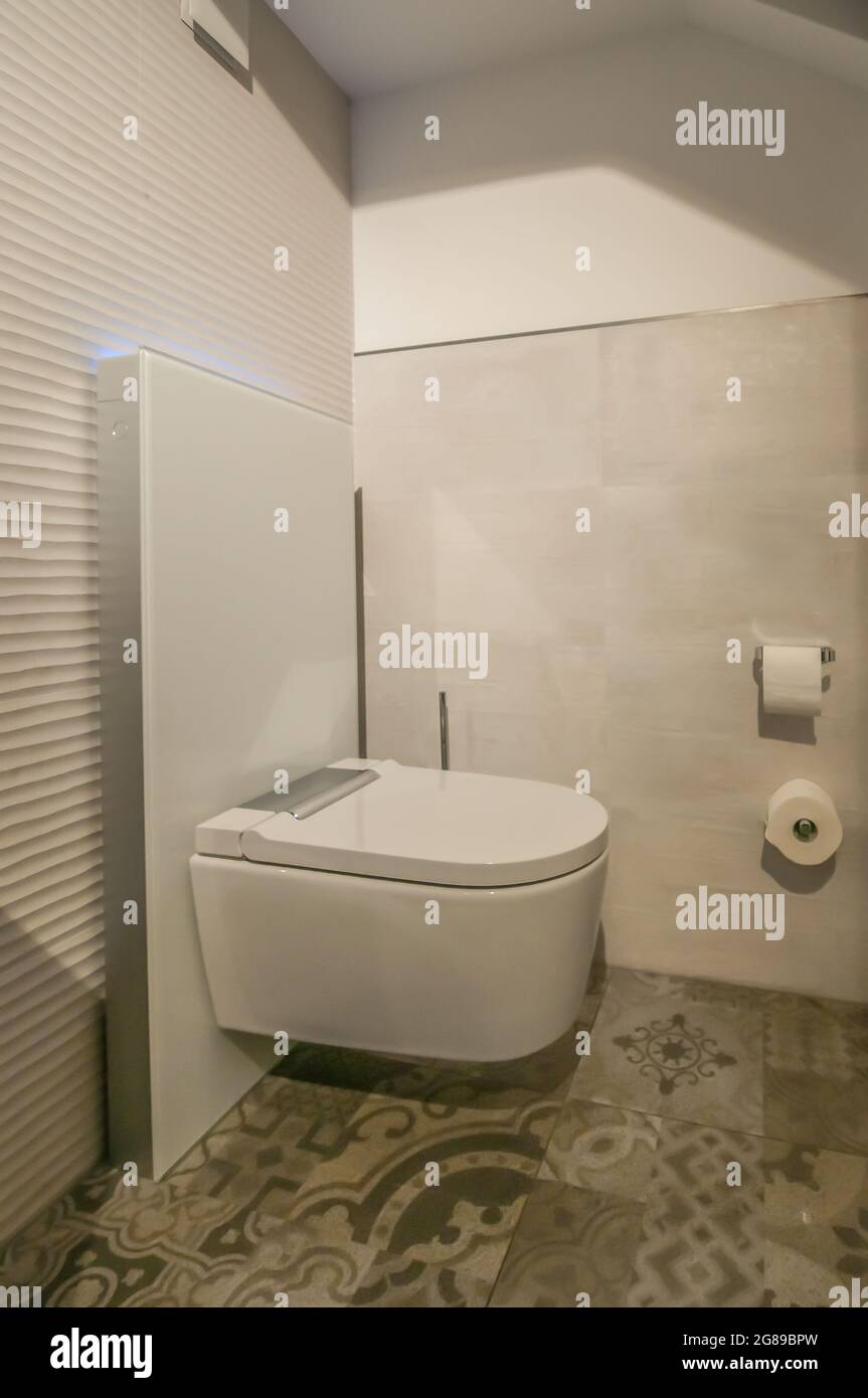 Very nice facility of a toilet in a small guest toilet. It is a special ...
