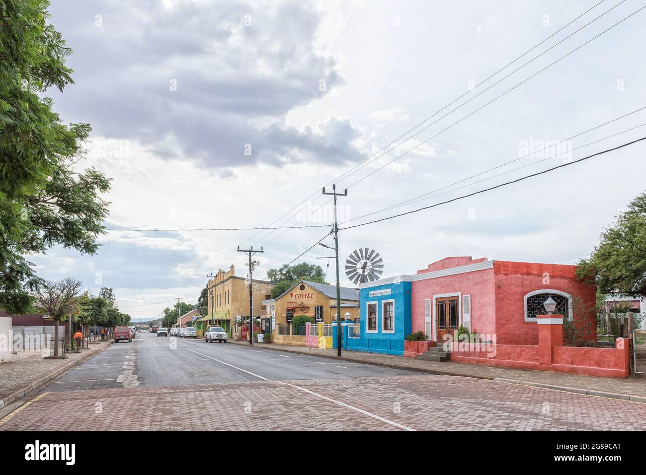 WILLOWMORE, SOUTH AFRICA - APRIL 21, 2021: A street scene, with ...