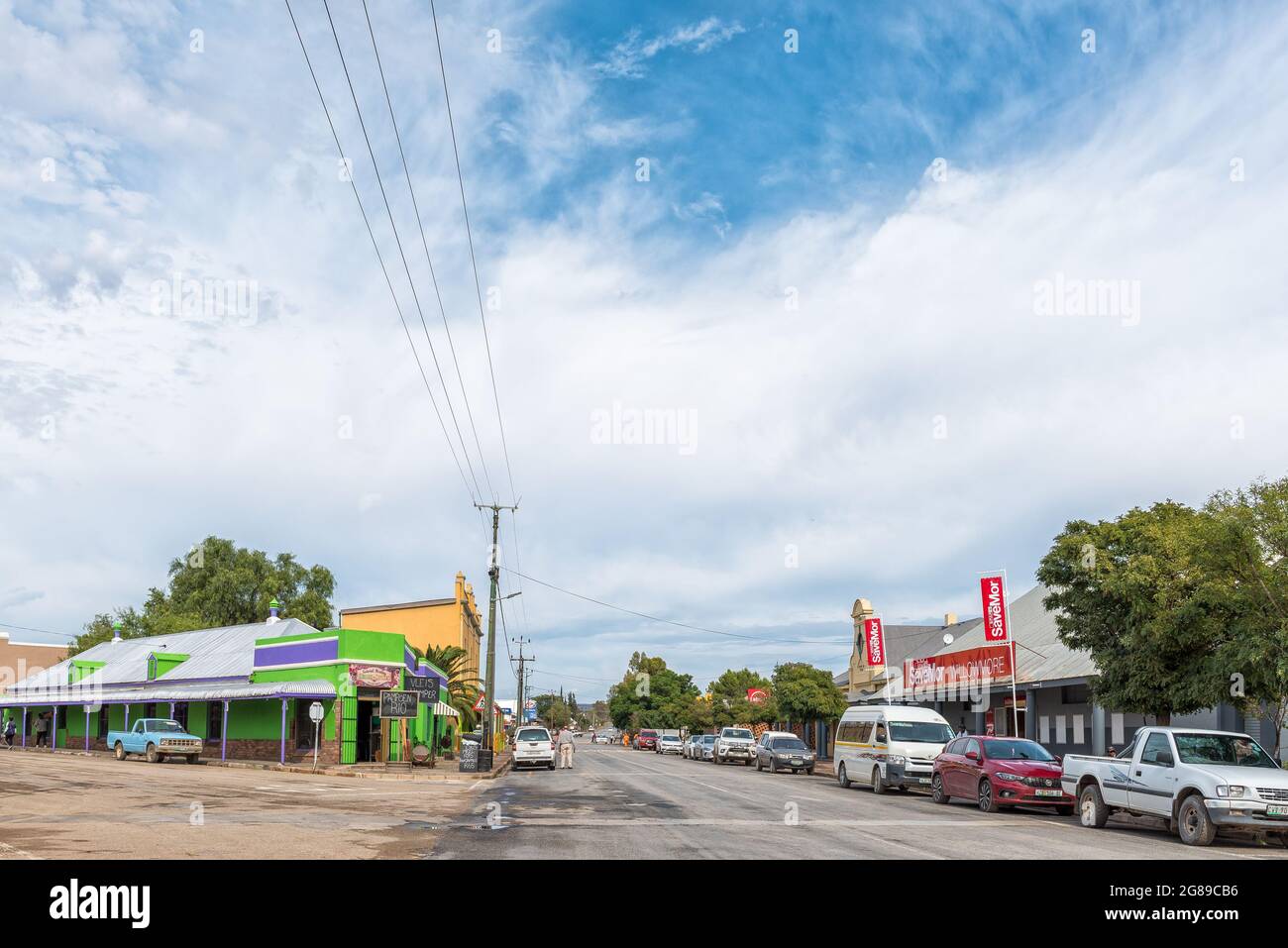 WILLOWMORE, SOUTH AFRICA - APRIL 21, 2021: A street scene, with ...