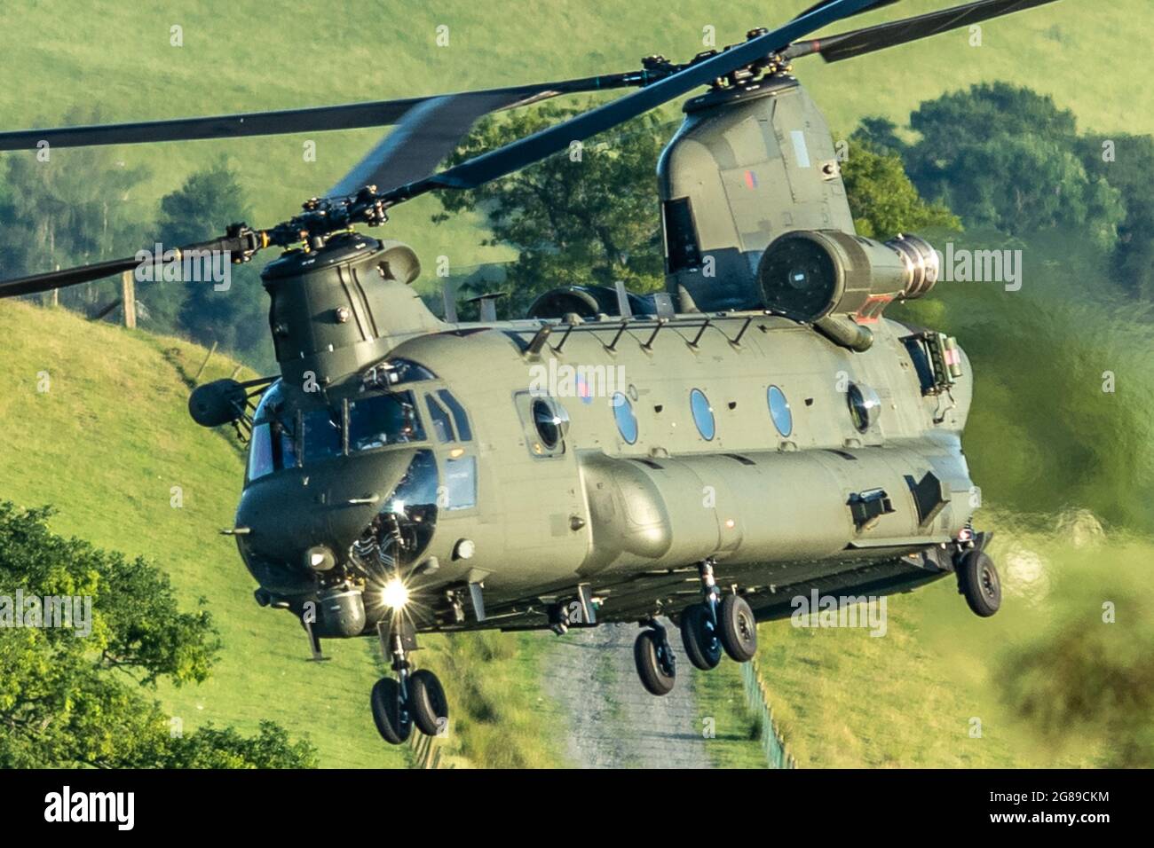 Chinnok Low level over Lake Vyrnwy Stock Photo - Alamy