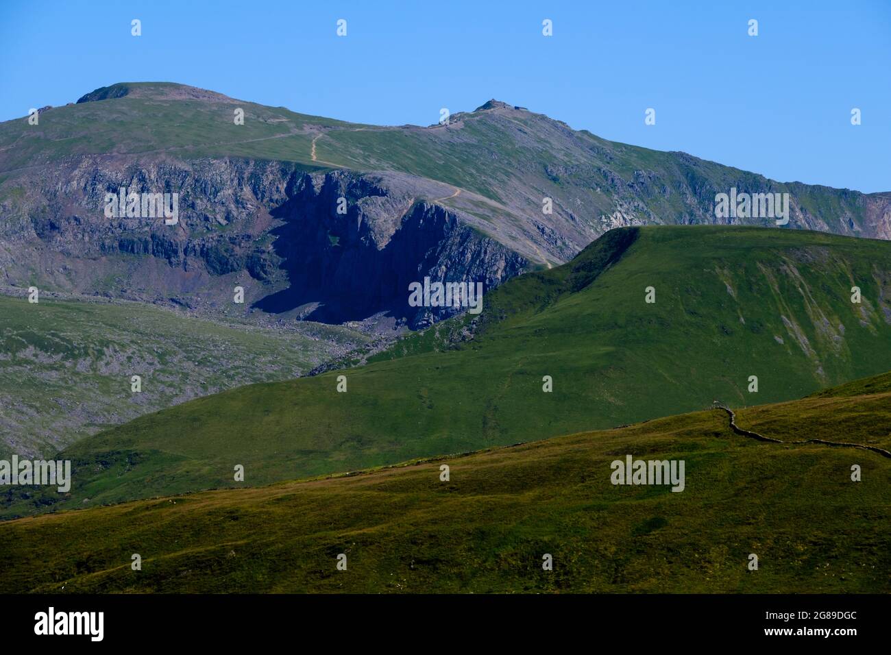 View of Mount Snowdon from Moel Eilio in Snowdonia, North, Wales, Great ...