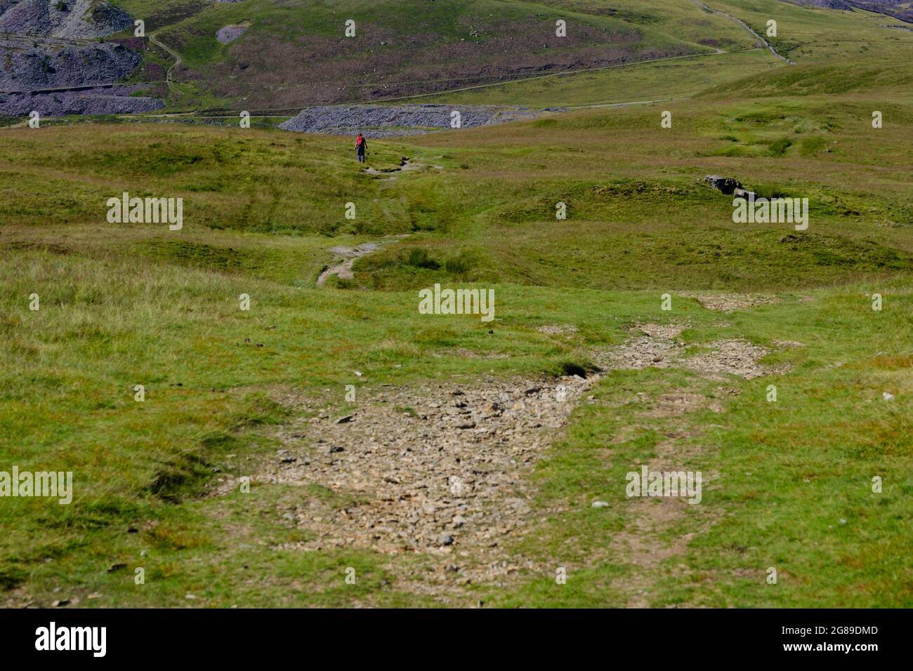 Hiking up Moel Eilio in Snowdonia, North, Wales, Great Britain Stock ...