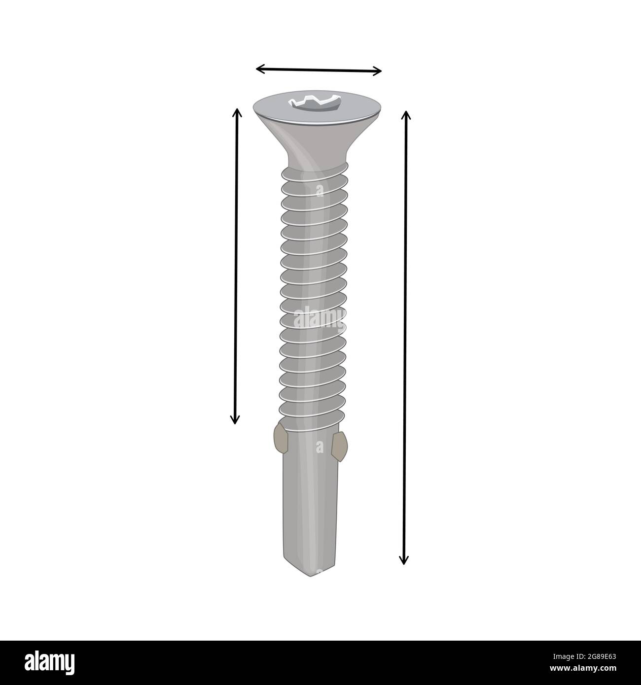 Screw isolated on white background. Stainless steel bolt. Lock helix ...