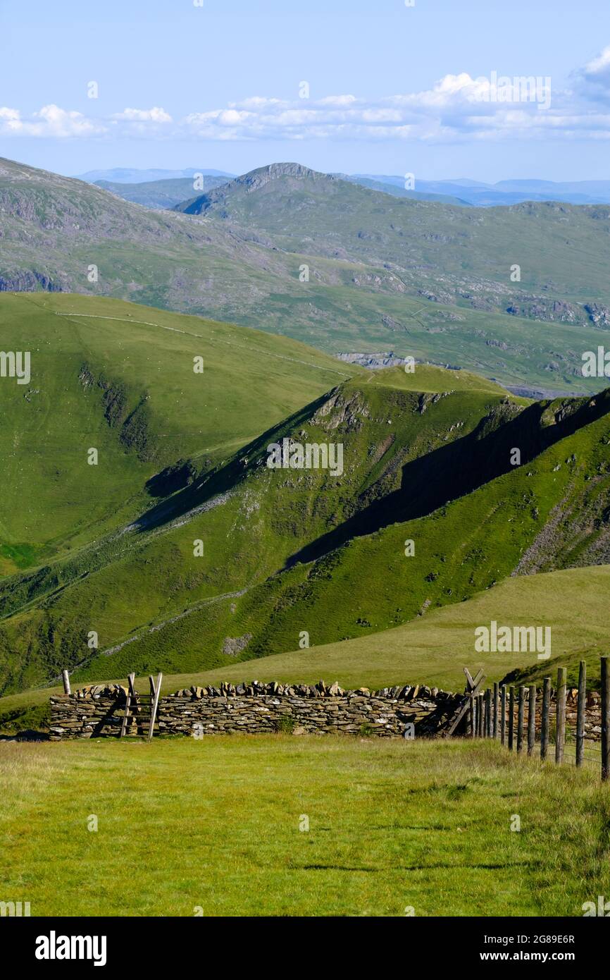 Hiking up Moel Eilio in Snowdonia, North, Wales, Great Britain Stock ...