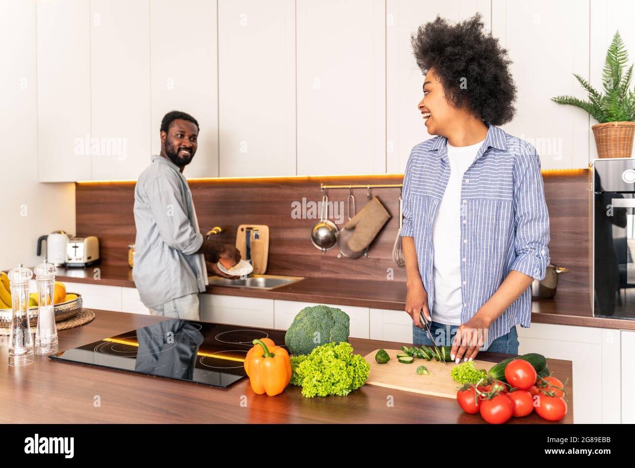 Husband wife kitchen africa hi-res stock photography and images - Alamy