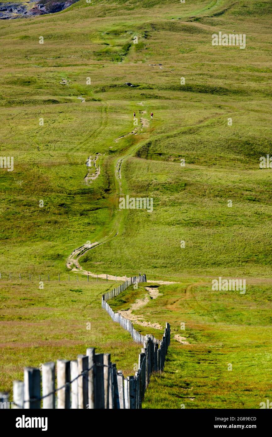 Hiking up Moel Eilio in Snowdonia, North, Wales, Great Britain Stock ...